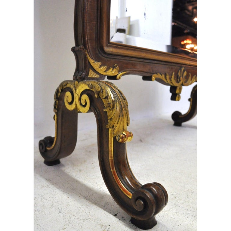 19th Century French Louis XV Carved Walnut and Gilt Free Standing ...
