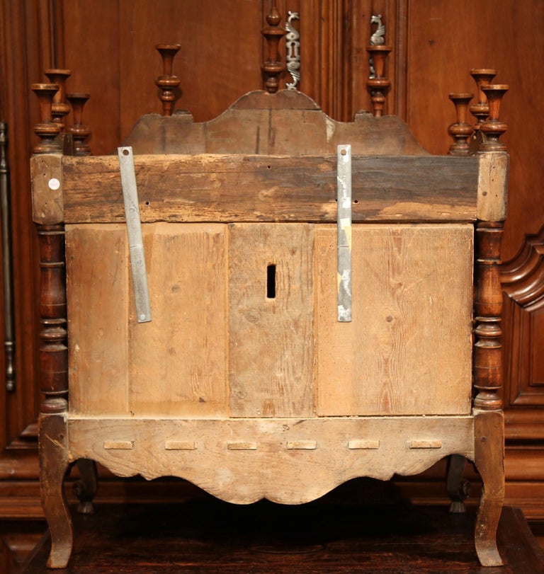 19th Century French Carved Walnut Dough Box and Hanging Bread Box from ...