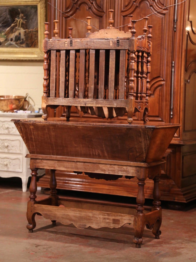 19th Century French Carved Walnut Dough Box and Matching Hanging Bread ...