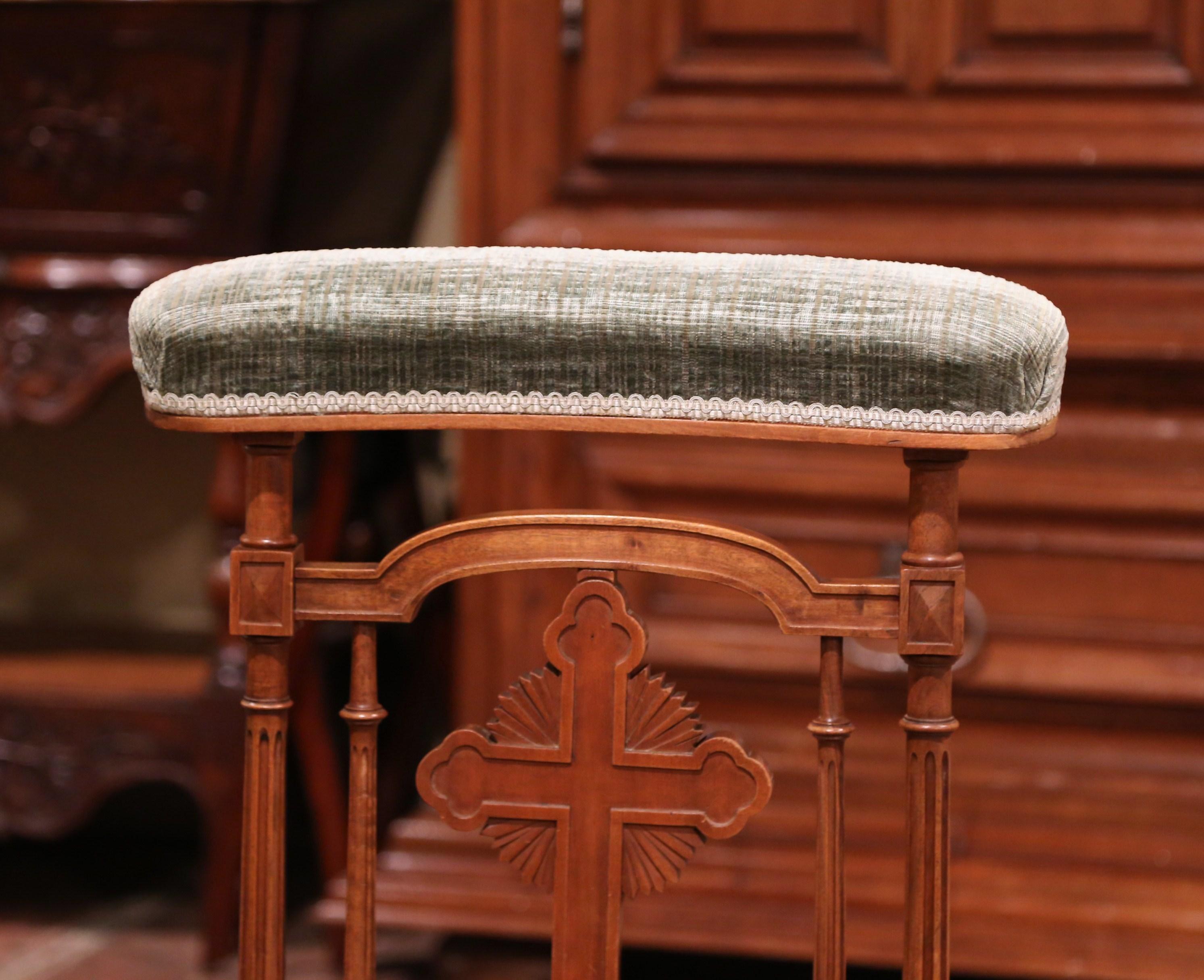 19th Century French Carved Walnut Prayer Bench or "Prie-Dieu" with ...