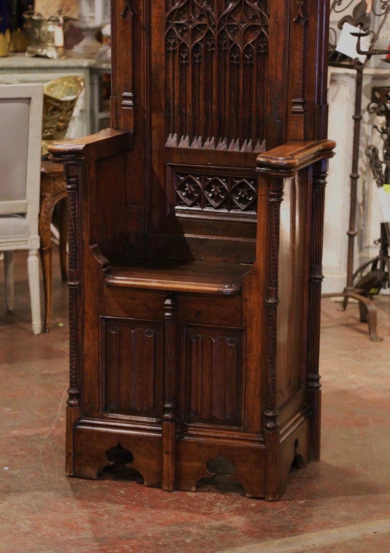 19th Century French Carved Walnut Renaissance Altar Throne Chair Bench ...