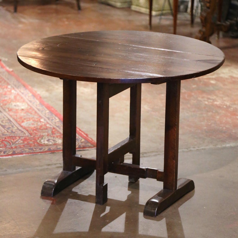 19th Century French Carved Walnut Tilt-Top Wine Tasting Table from ...