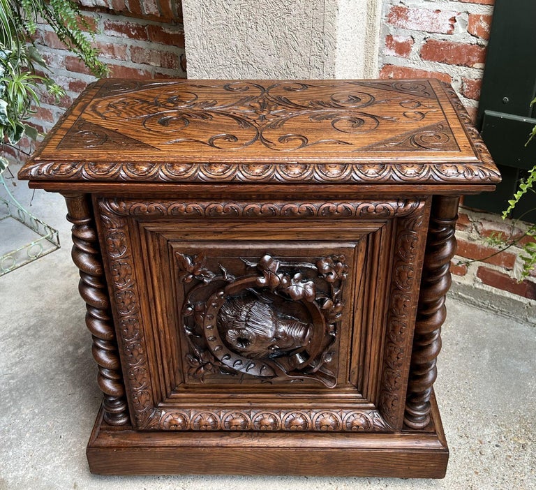 19th Century French Carved Wine Cellarette Cabinet Black Forest Chest ...
