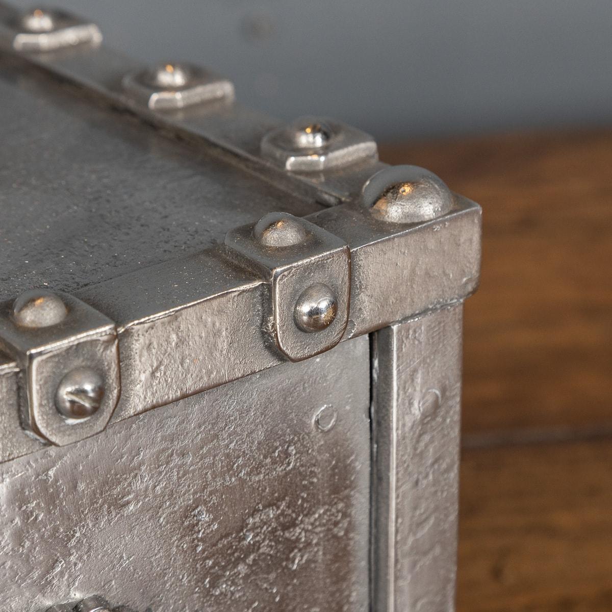 19th Century French Cast Iron Bound Strong Box, circa 1850 at 1stDibs