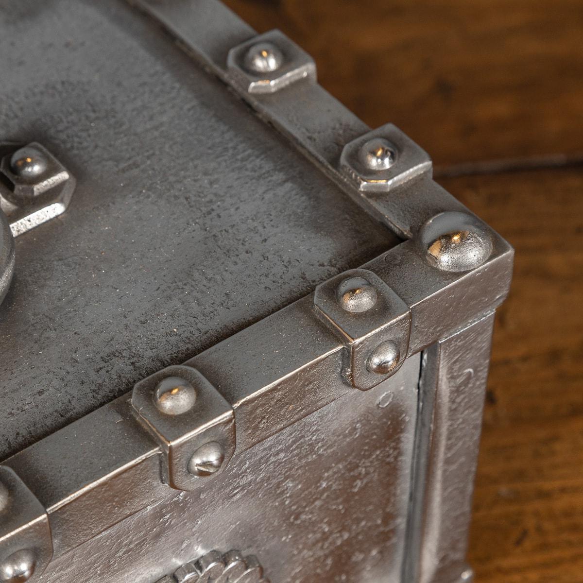 19th Century French Cast Iron Bound Strong Box, circa 1850 at 1stDibs