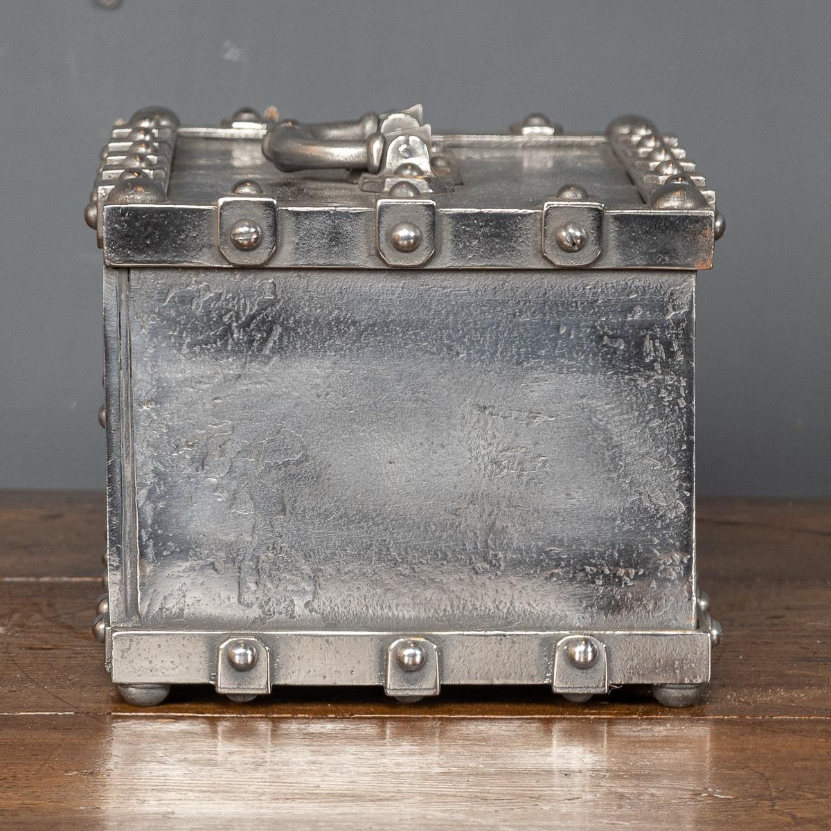 19th Century French Cast Iron Bound Strong Box, circa 1850 at 1stDibs