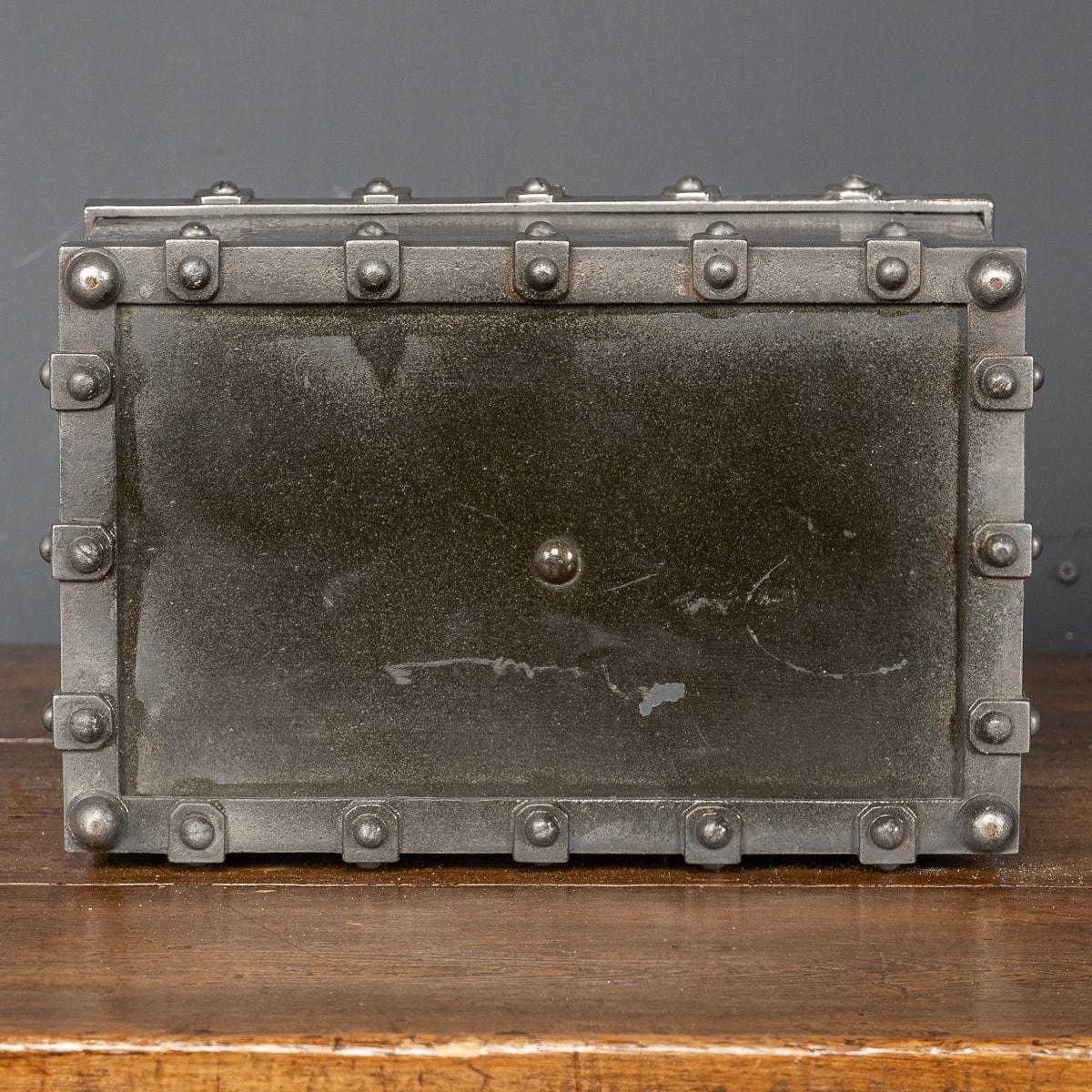 19th Century French Cast Iron Bound Strong Box, circa 1850 at 1stDibs