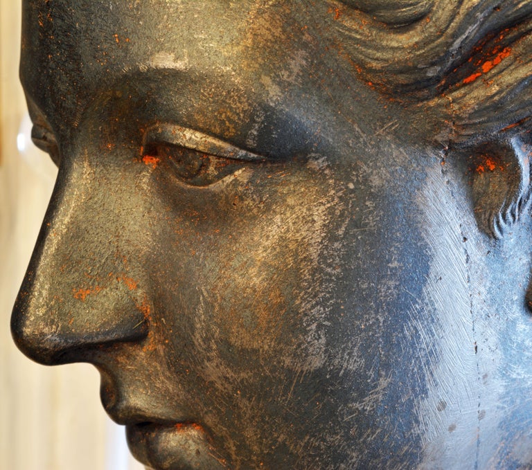 19th Century French Cast Iron Bust of a Young Lady by J. J. Ducel ...
