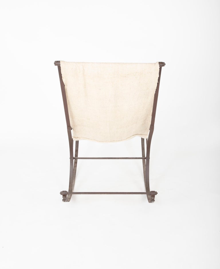 19th Century French Cast Iron and Canvas Rocking Chair at 1stDibs ...