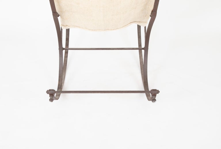19th Century French Cast Iron and Canvas Rocking Chair at 1stDibs ...