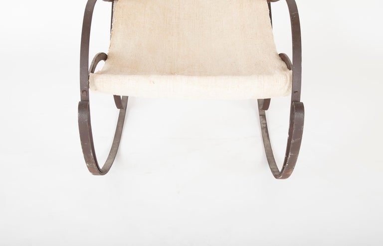 19th Century French Cast Iron and Canvas Rocking Chair at 1stDibs ...