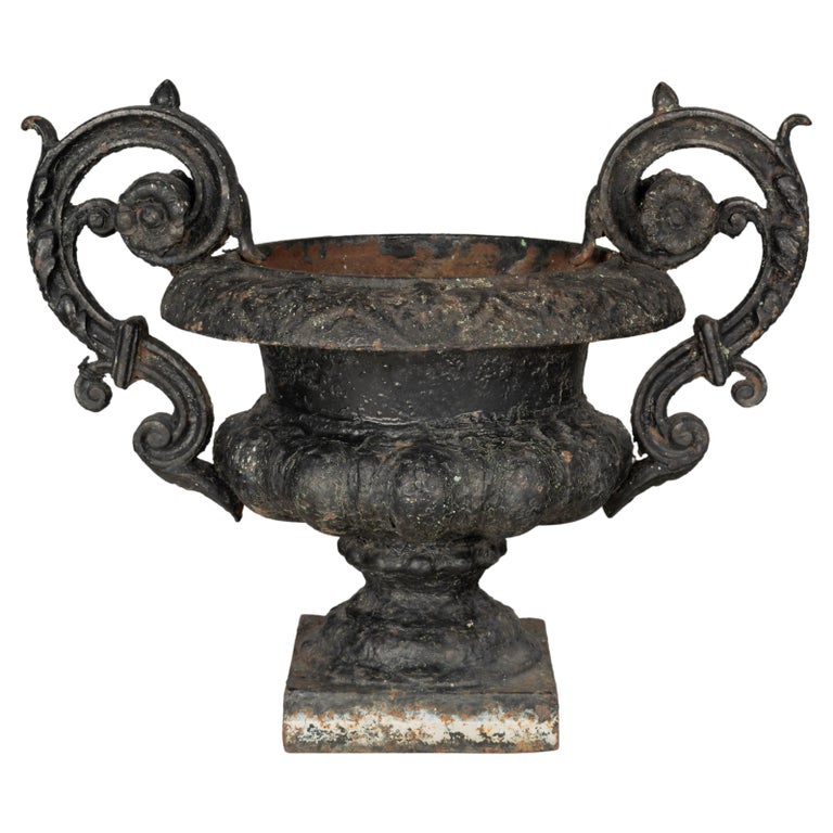 19th Century French Cast Iron Garden Urn For Sale at 1stDibs