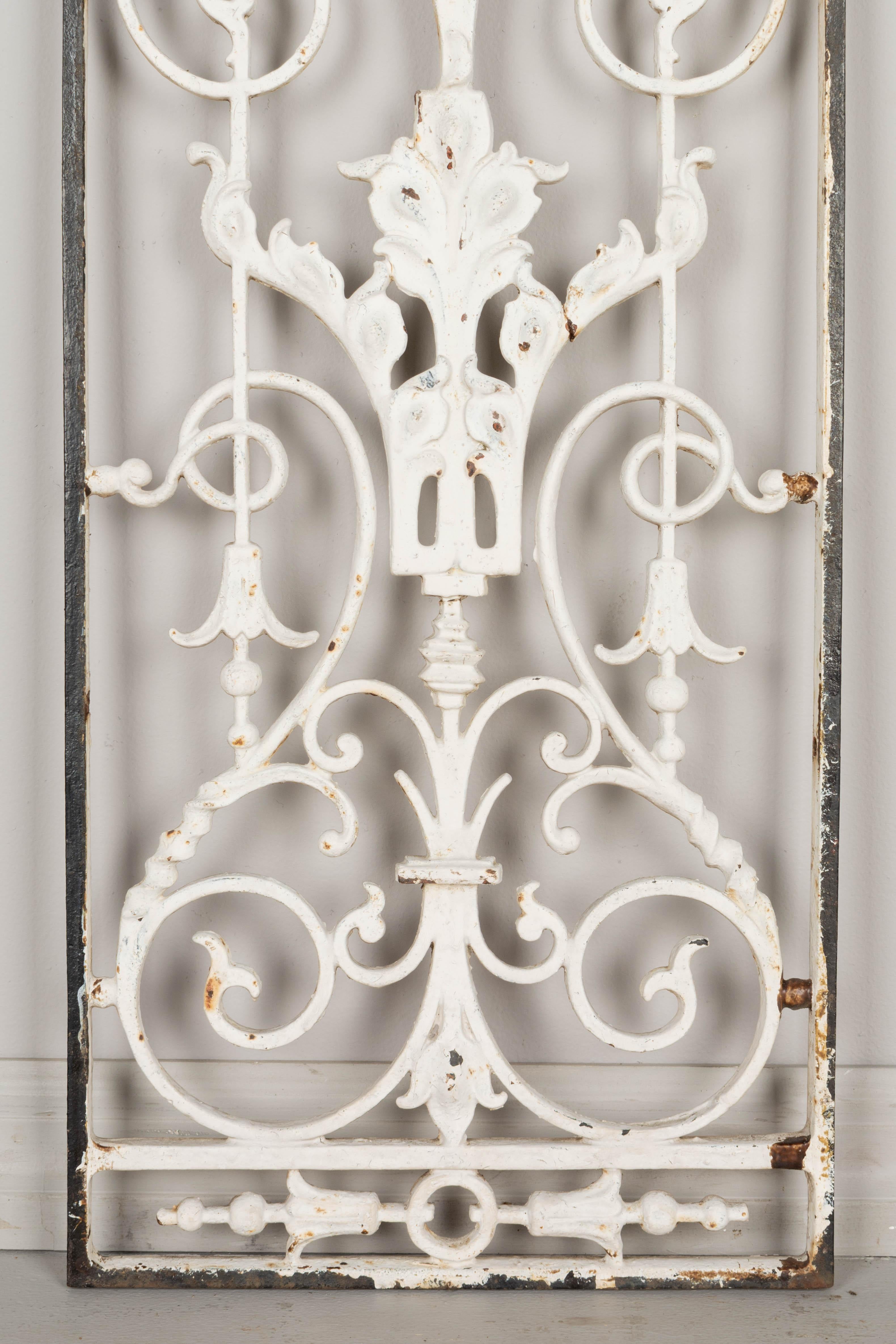 19th Century French Cast Iron Grilles, a Pair For Sale at 1stDibs