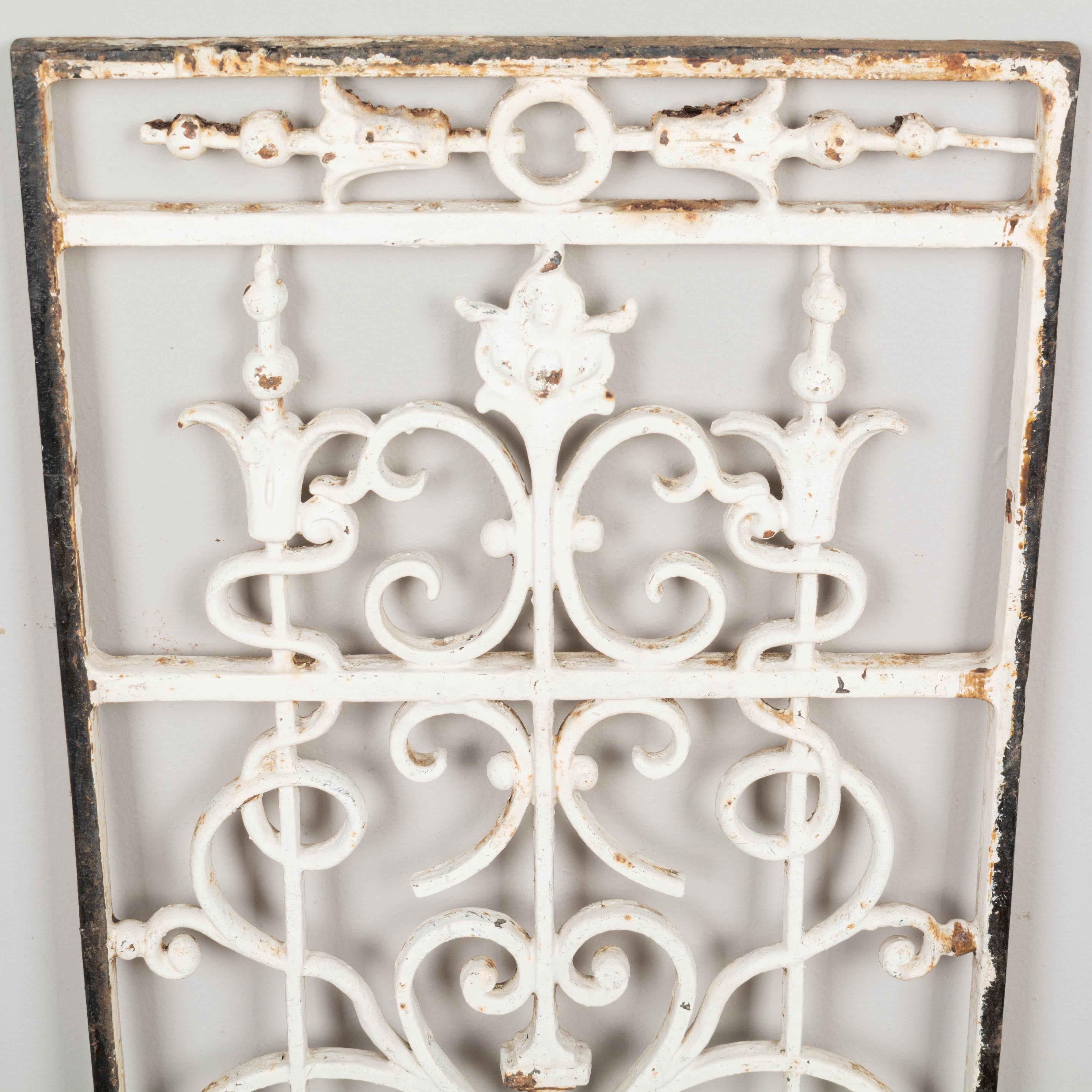 19th Century French Cast Iron Grilles, a Pair For Sale at 1stDibs