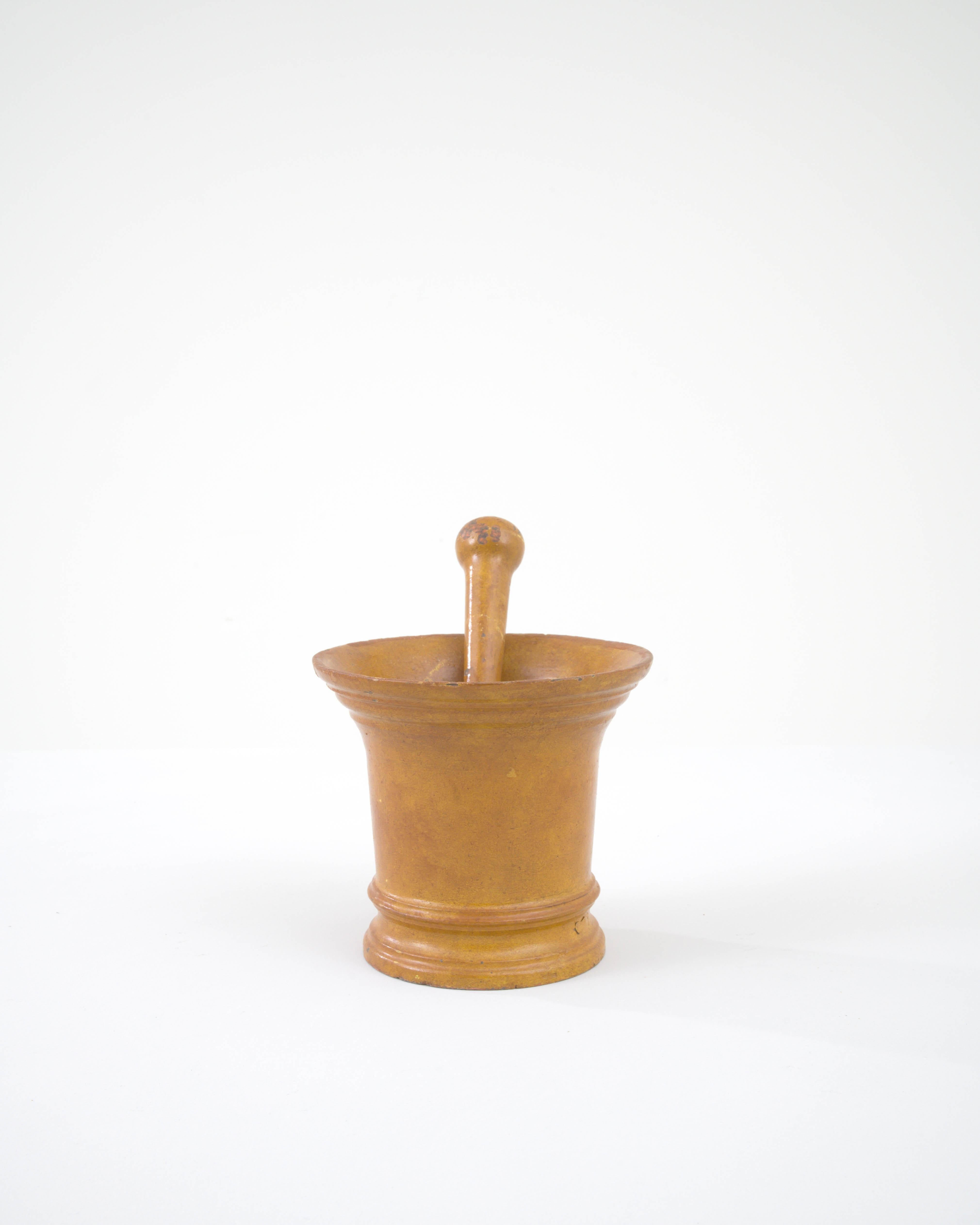 19th Century French Cast Iron Mortar With Pestle at 1stDibs