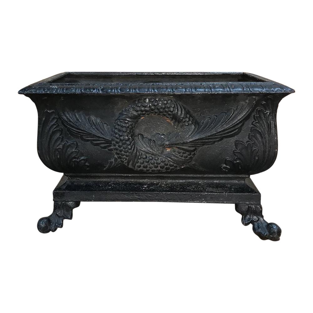 Baroque style cast iron jardiniere from Belle Epoque period, France c ...
