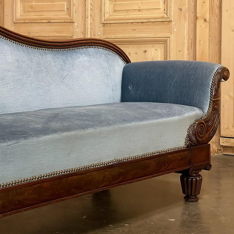 19th Century French Charles X Mahogany Sofa, Meridienne For Sale at 1stDibs