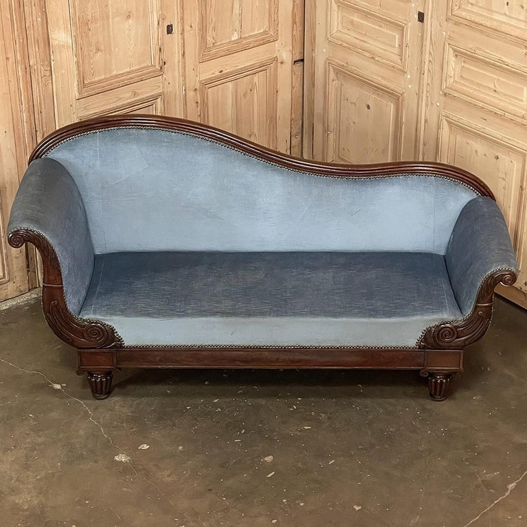 19th Century French Charles X Mahogany Sofa, Meridienne For Sale at 1stDibs