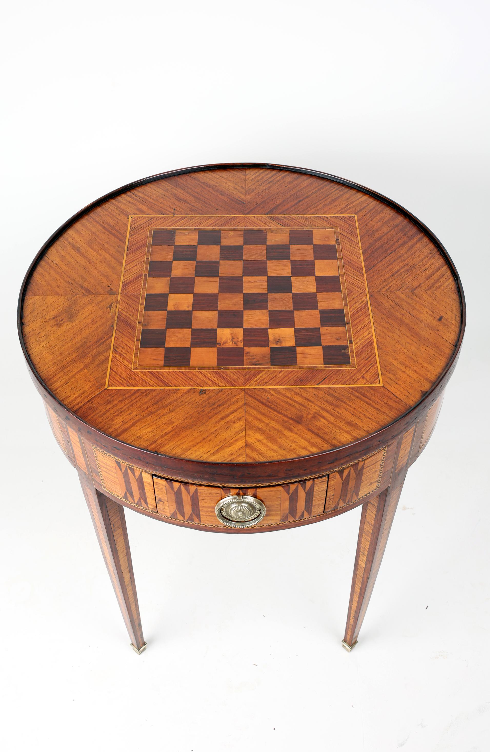 19th Century French Chess and Card Table with spectacular marquetry For ...