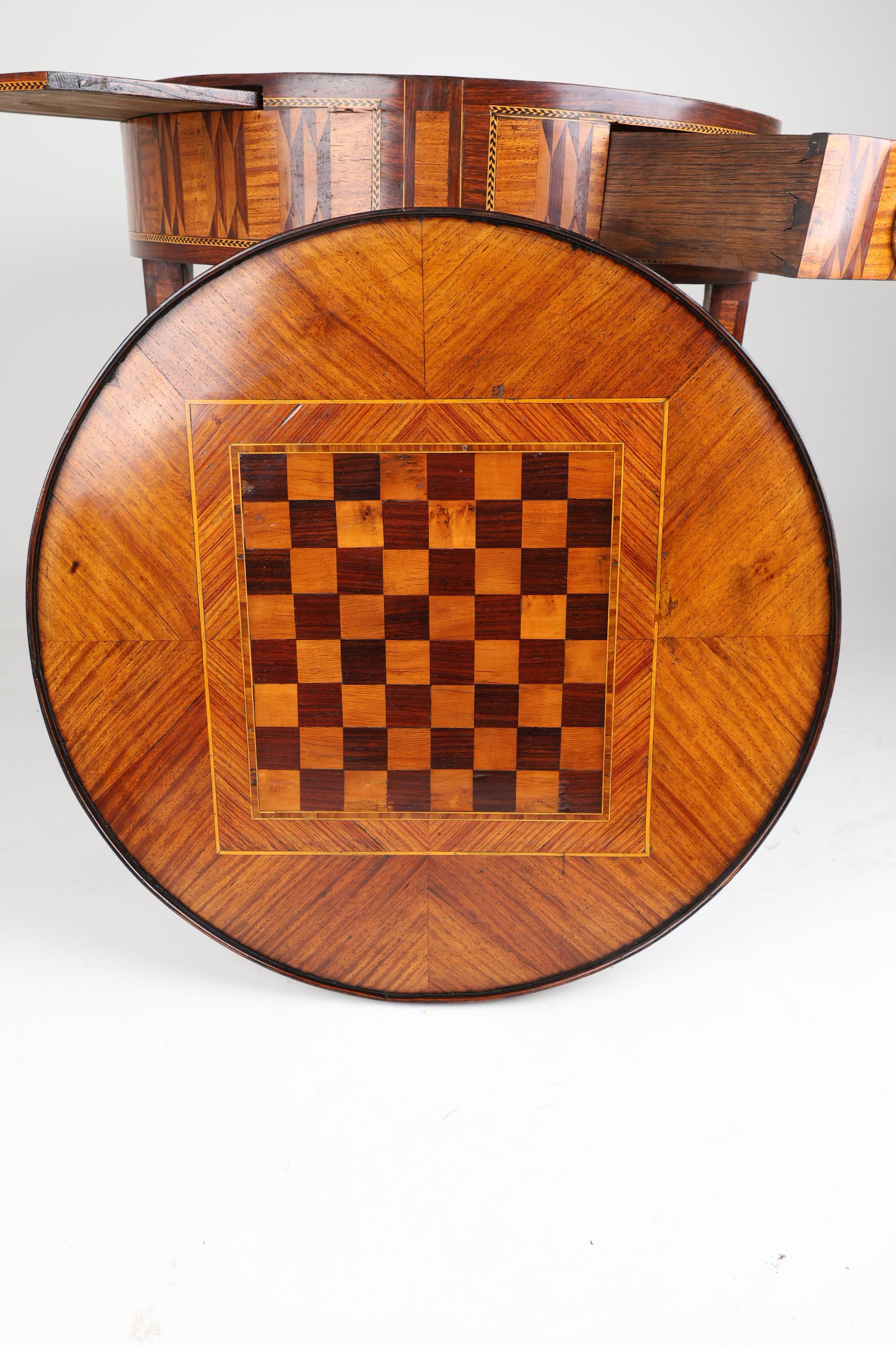 19th Century French Chess and Card Table with spectacular marquetry For ...