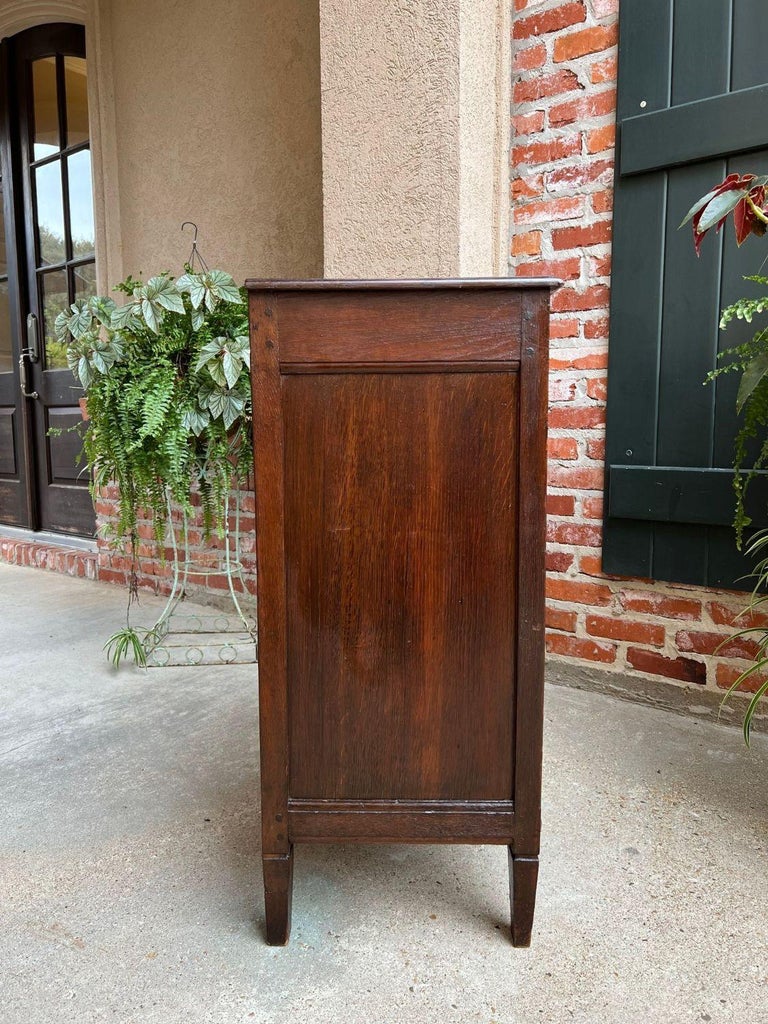 19th century French Chest End Table Louis XVI Carved Oak Laurel Wreath ...