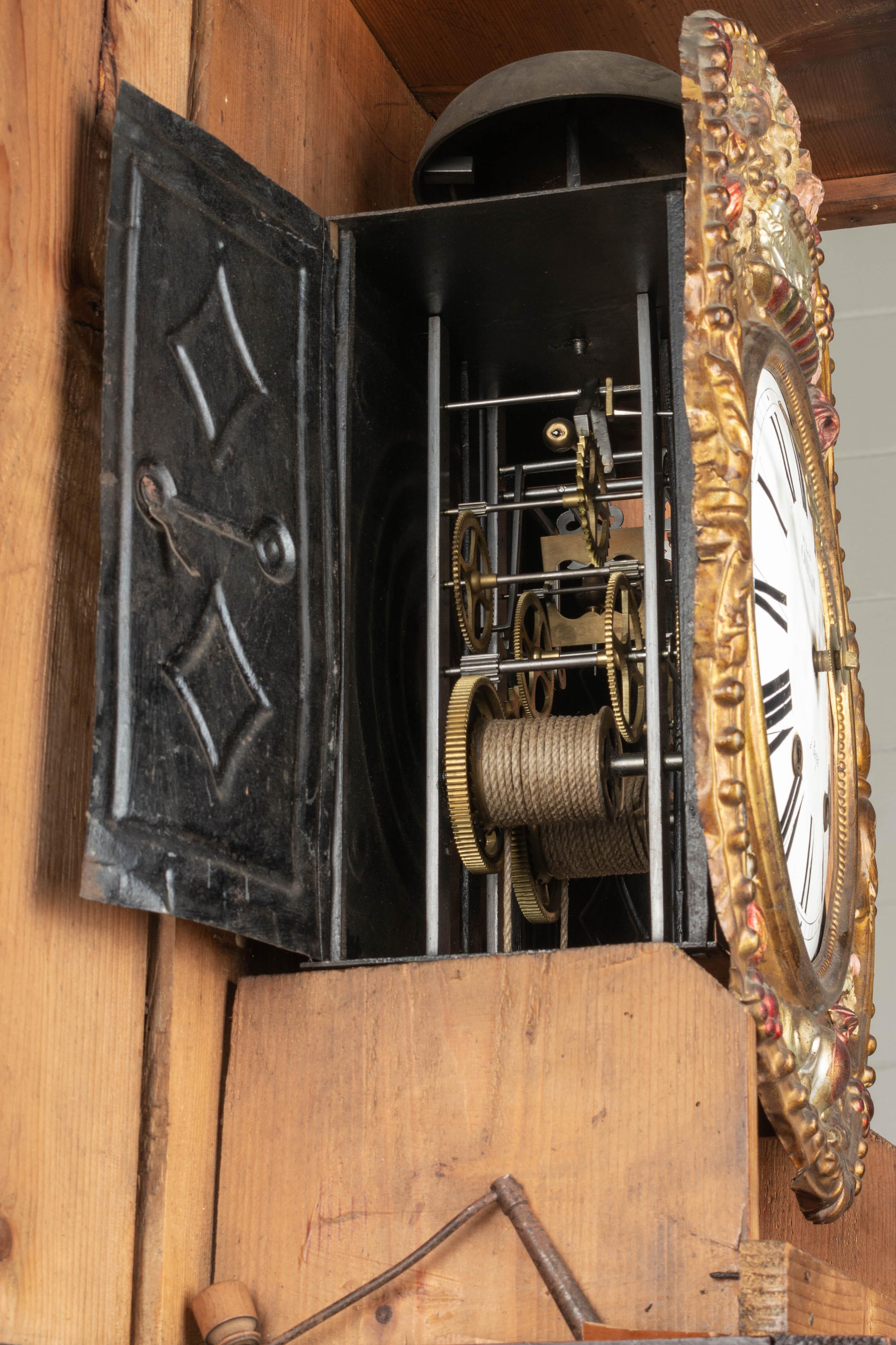 19th Century French Comtoise Grandfather Clock For Sale at 1stDibs