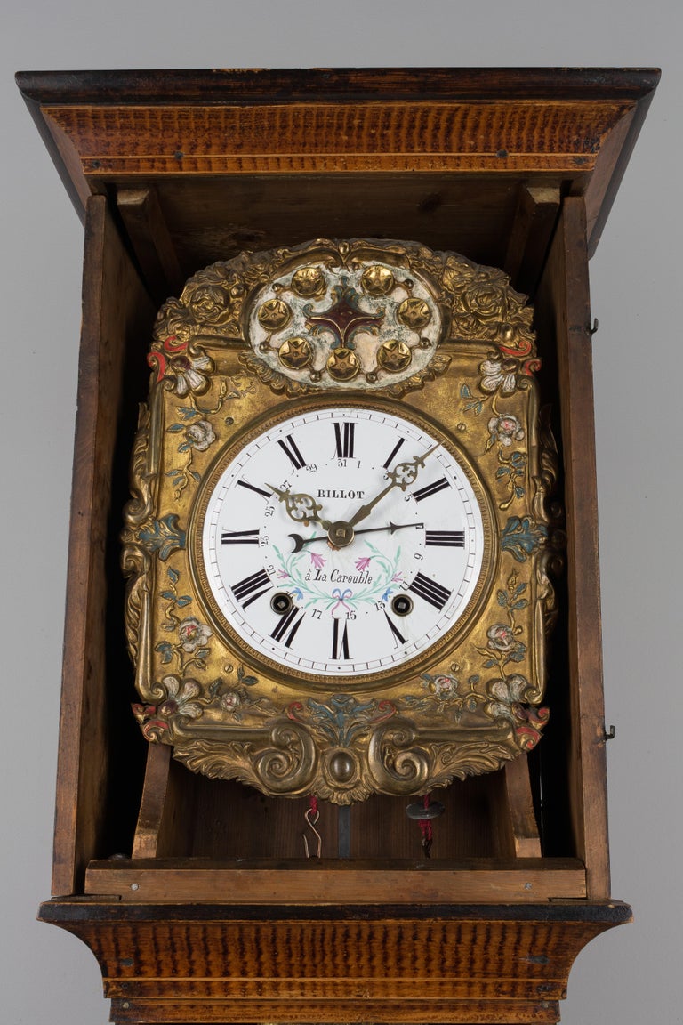 19th Century French Comtoise Grandfather Clock with Automate Pendulum ...