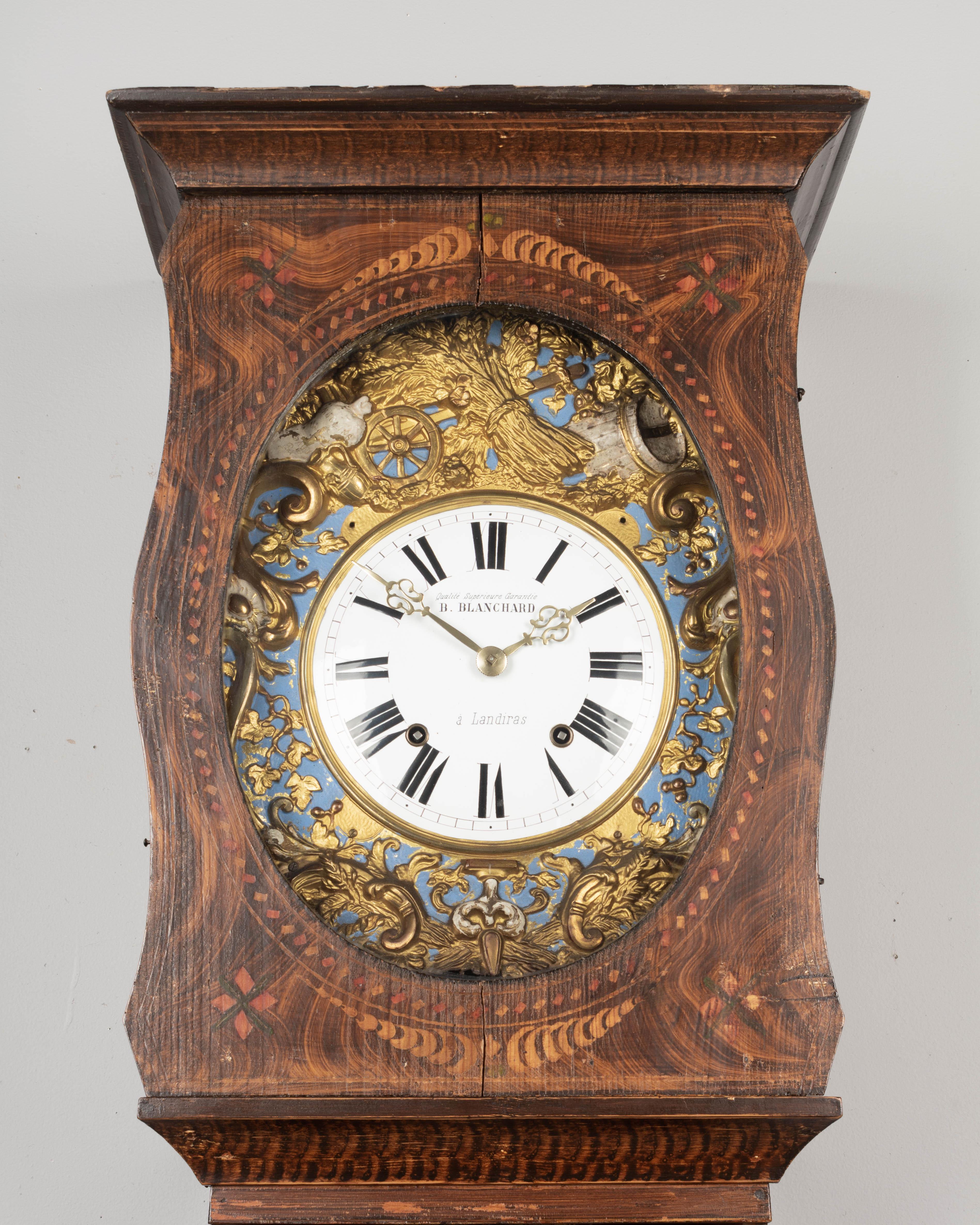 19th Century French Comtoise Grandfather Clock with Automated Pendulum ...
