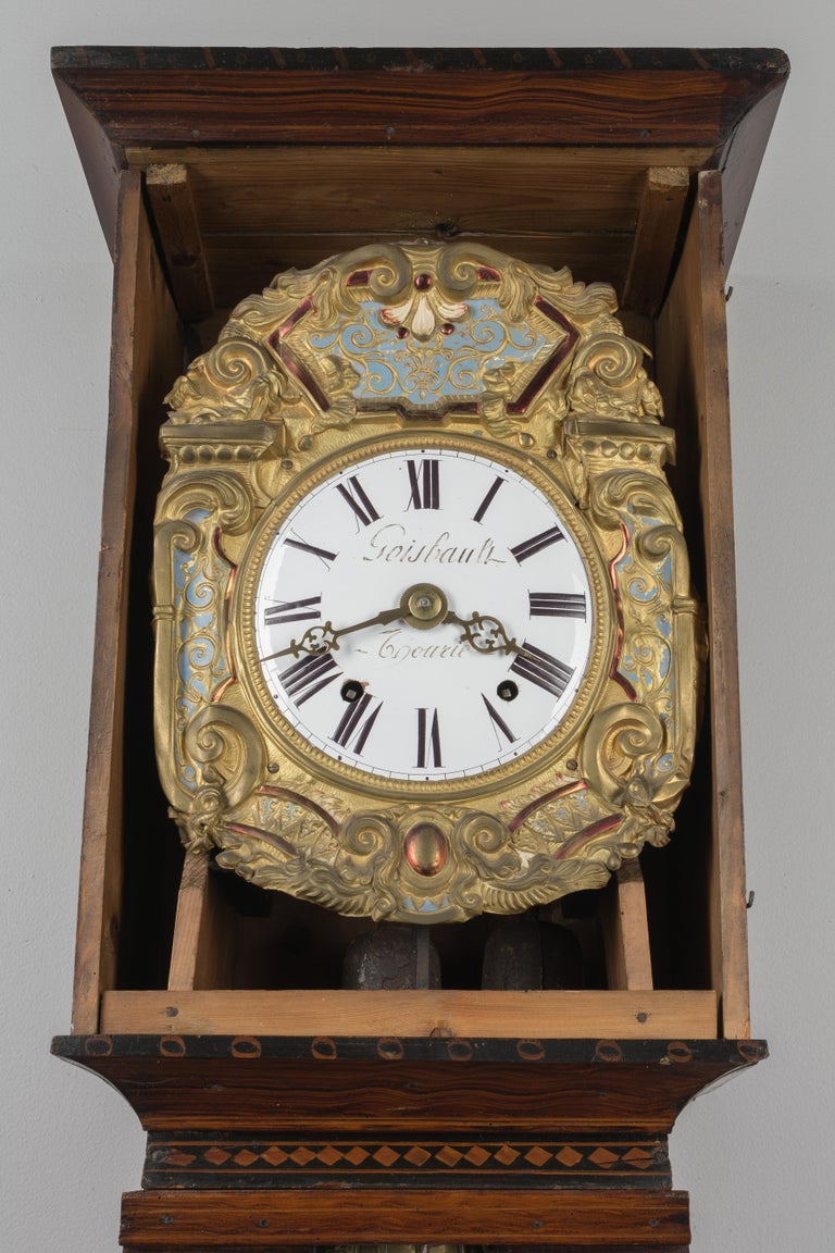 19th Century French Comtoise Grandfather Clock with Automated Pendulum ...