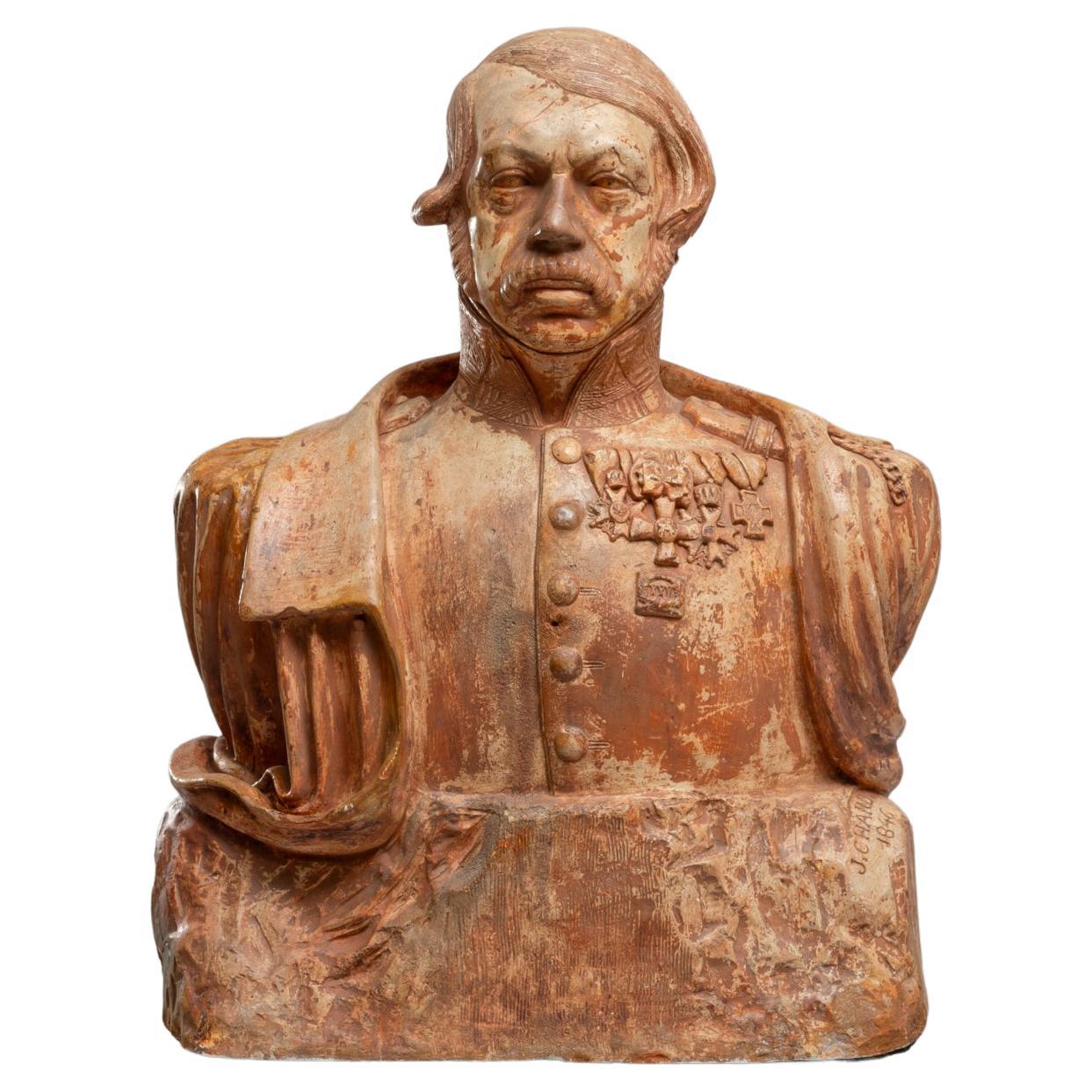 19th Century French Concrete Bust For Sale at 1stDibs