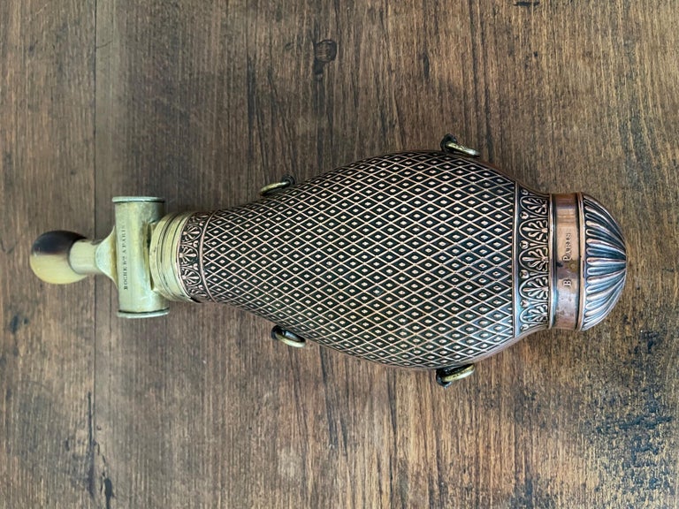 19th Century French Copper and Brass Military Powder Flask For Sale at ...