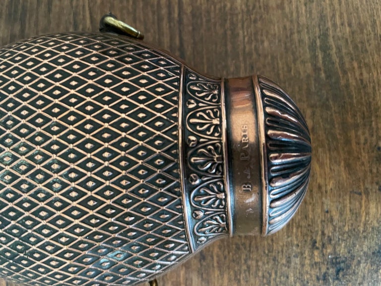 19th Century French Copper and Brass Military Powder Flask For Sale at ...