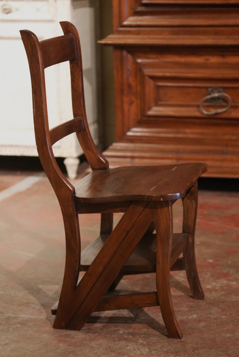 19th Century French Country Carved Oak Metamorphic Folding Chair Step ...