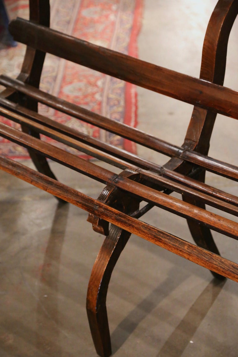 19th Century French Country Carved Oak Six-Leg Slat Bench For Sale at ...