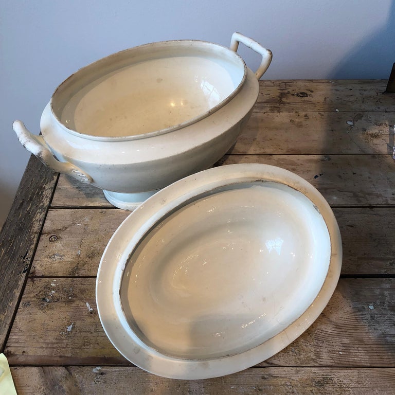 19th Century French Creamware Soup Tureen For Sale at 1stDibs