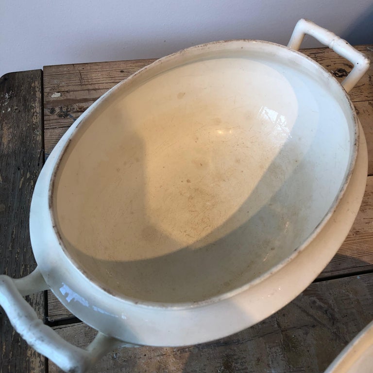 19th Century French Creamware Soup Tureen For Sale at 1stDibs