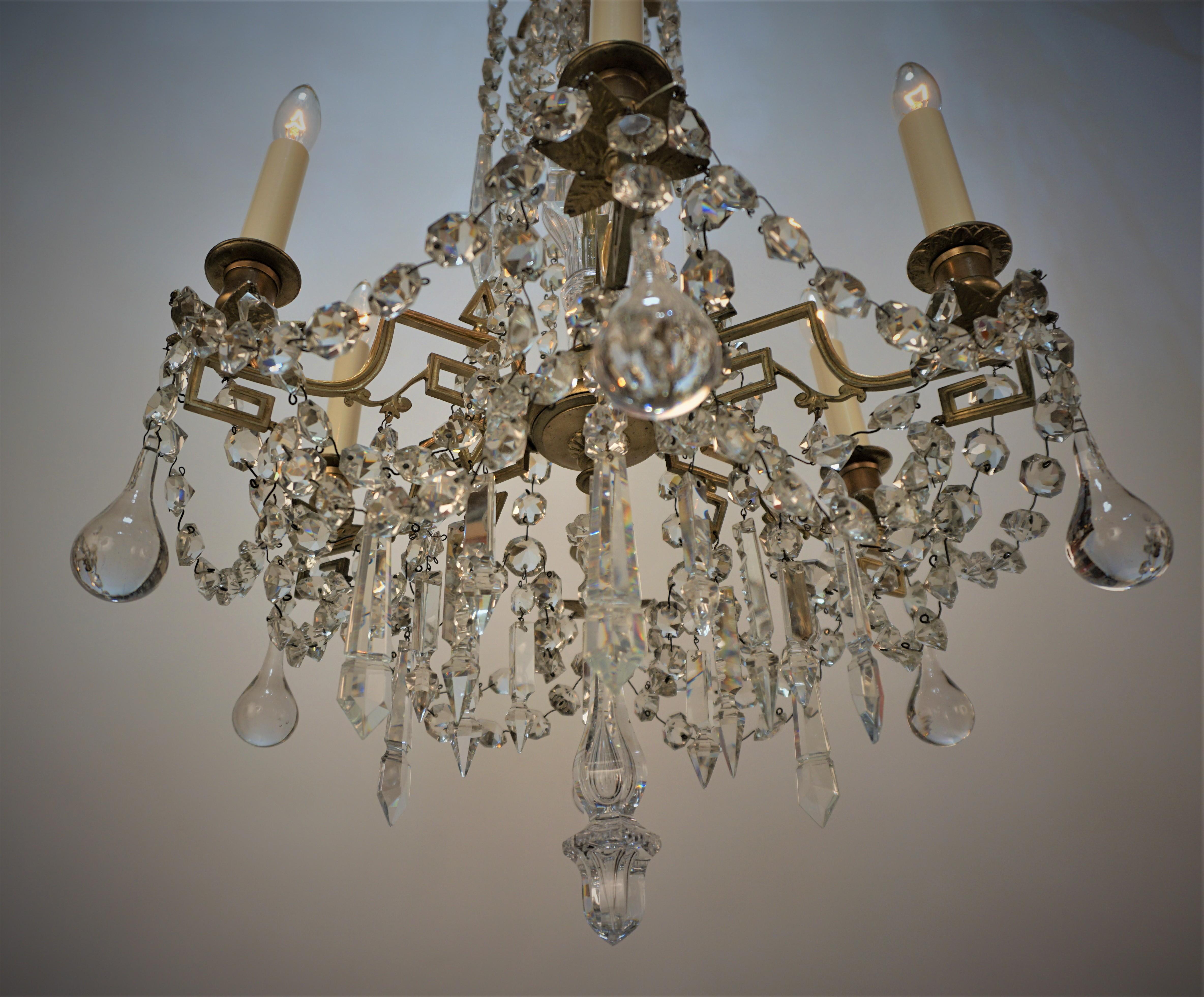 19th Century French crystal chandelier For Sale at 1stDibs