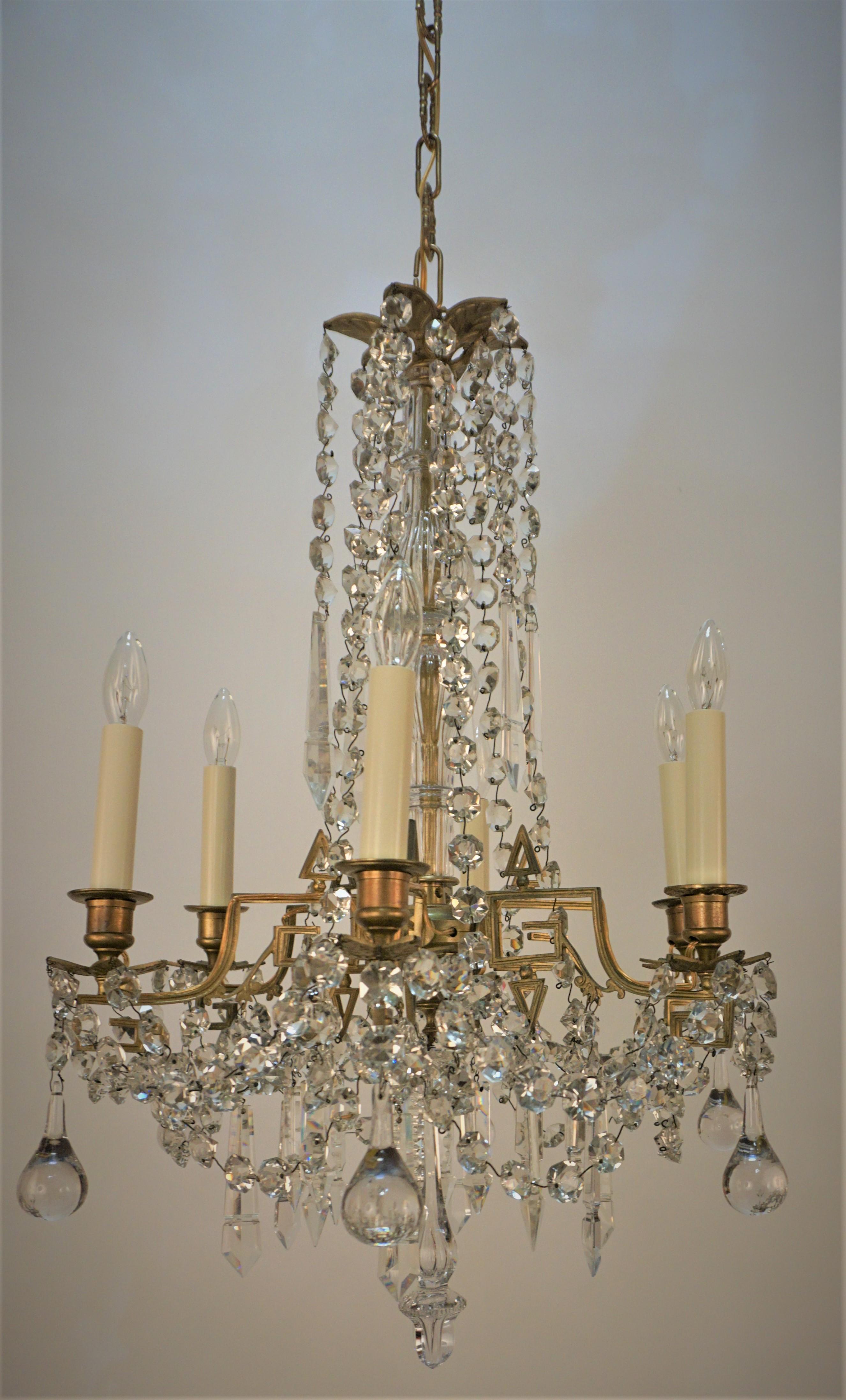 19th Century French crystal chandelier For Sale at 1stDibs