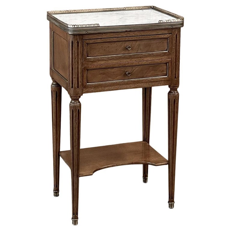19th Century French Directoire Neoclassical Marble Top Nightstand ~ End ...
