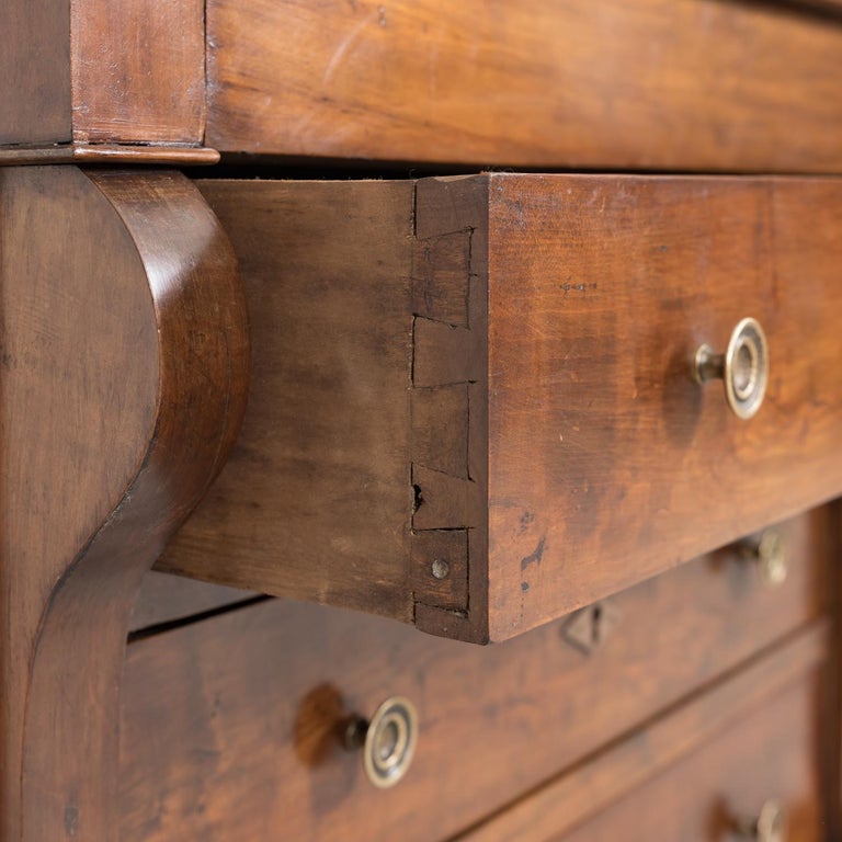 19th Century French Directoire Period Four Drawer Walnut Commode at 1stDibs