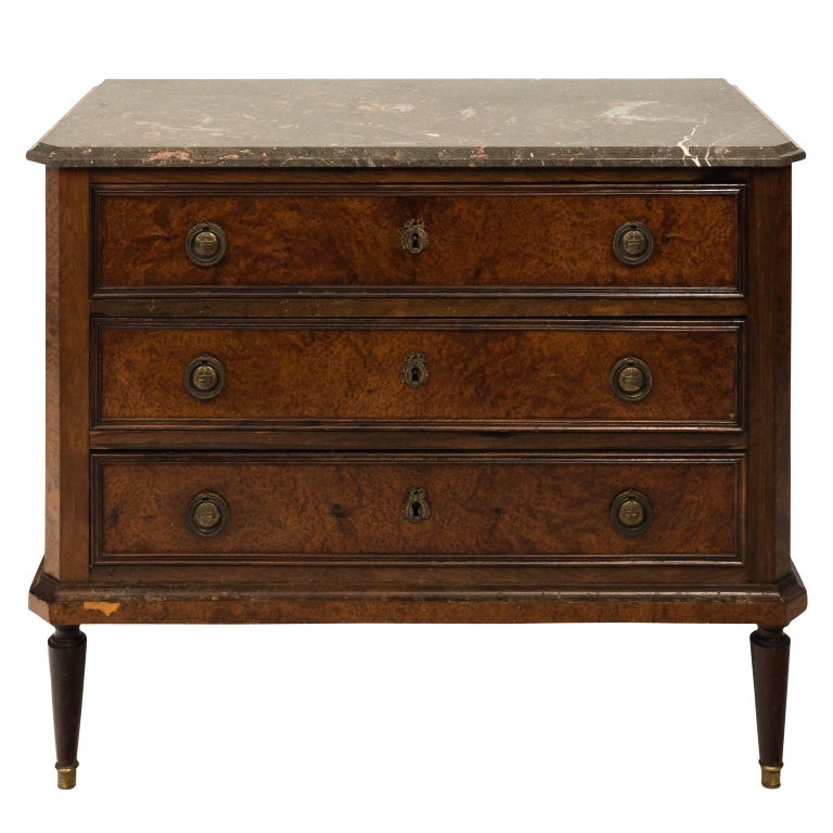 19th Century French Directoire Style Three-Drawer Chest at 1stDibs