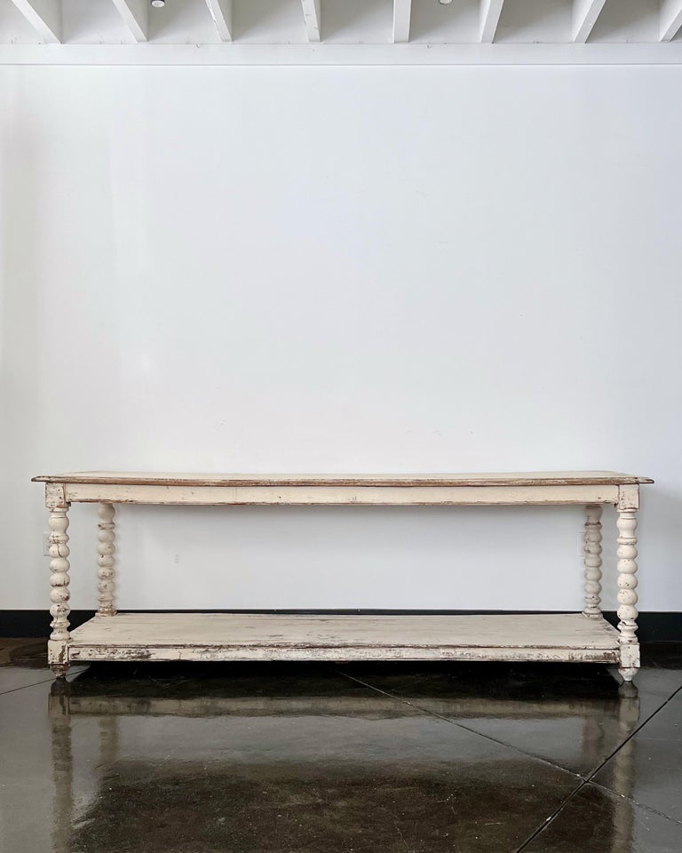 19th Century French Drapery Painted Table For Sale at 1stDibs