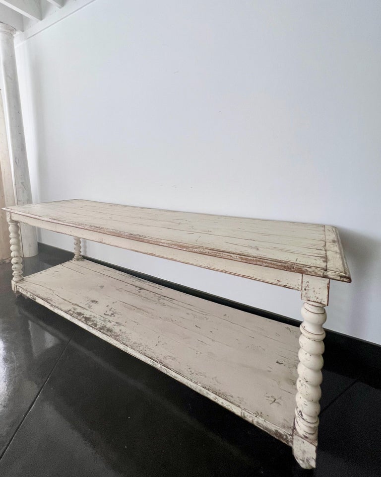 19th Century French Drapery Painted Table For Sale at 1stDibs