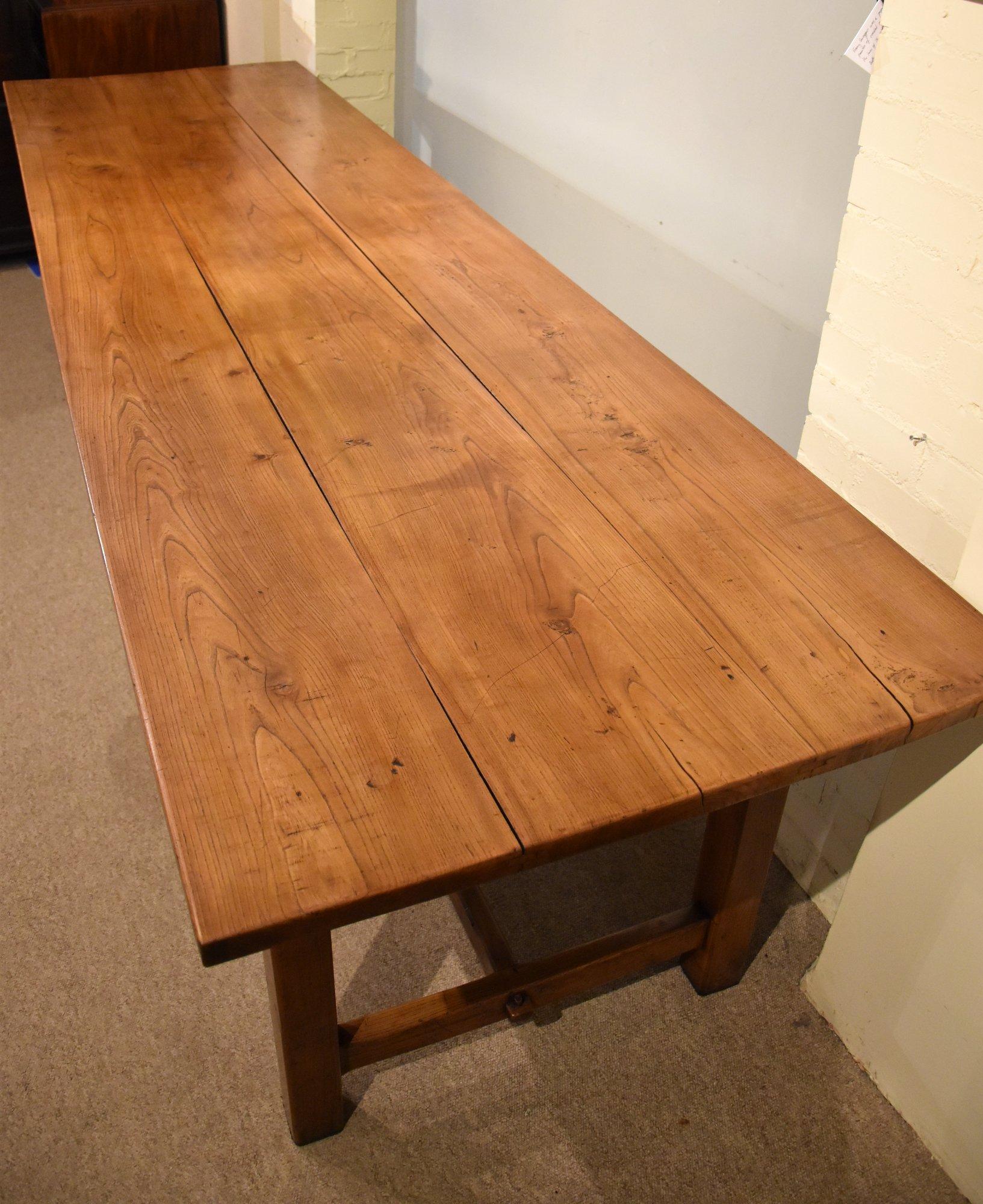 19th Century French Elm Farm Table For Sale at 1stDibs