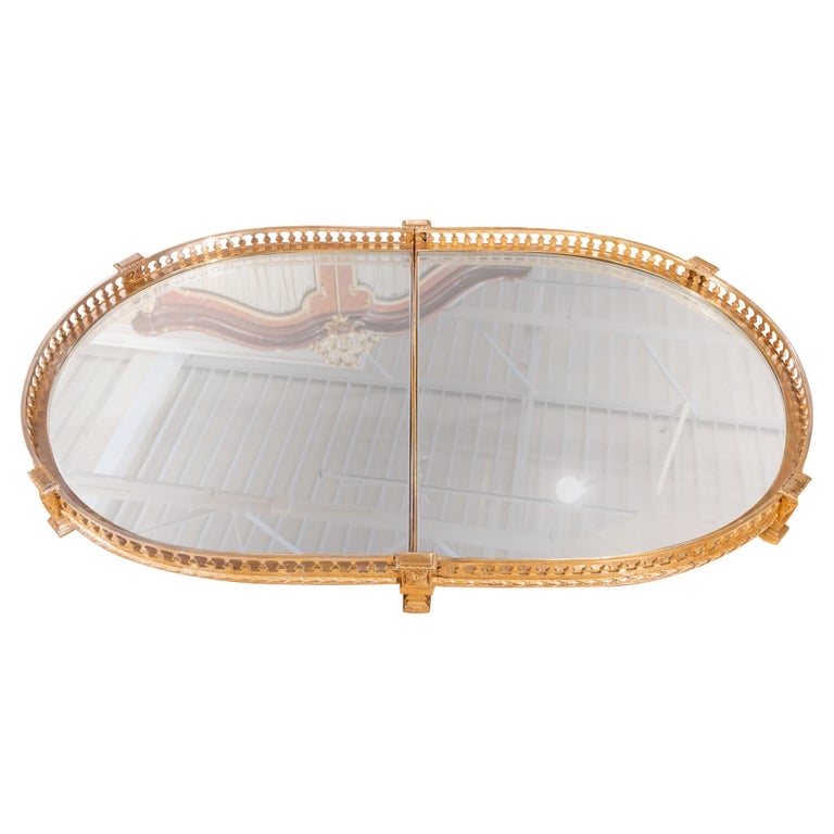 19th Century French Empire Gilt Bronze Plateau at 1stDibs
