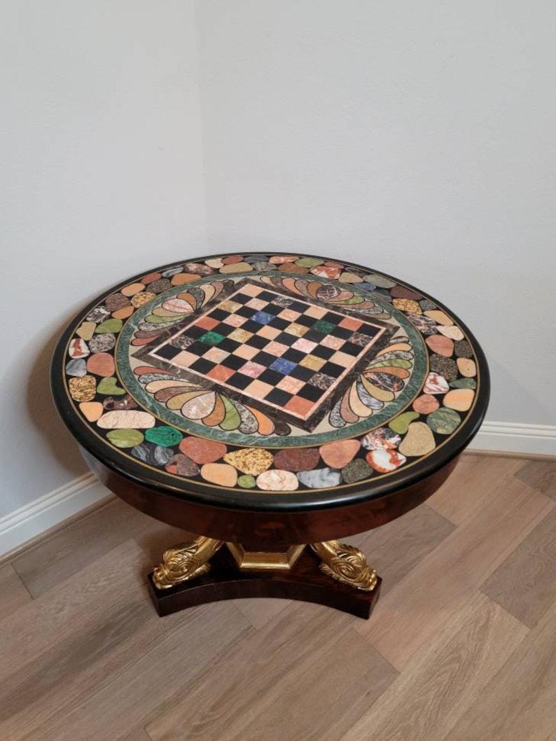 19th Century French Empire Grand Tour Specimen Games Table at 1stDibs