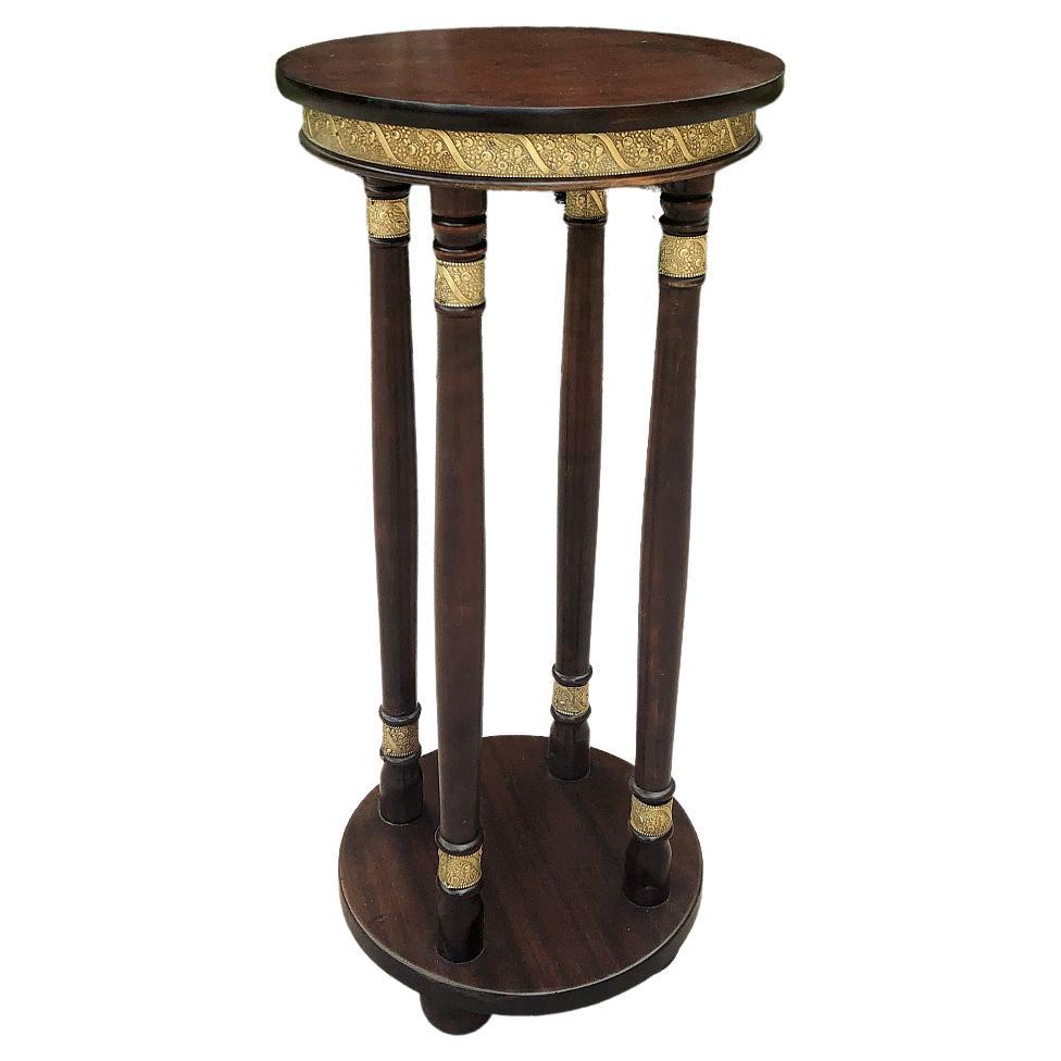 Pair travertine Marble Pedestals end tables at 1stDibs