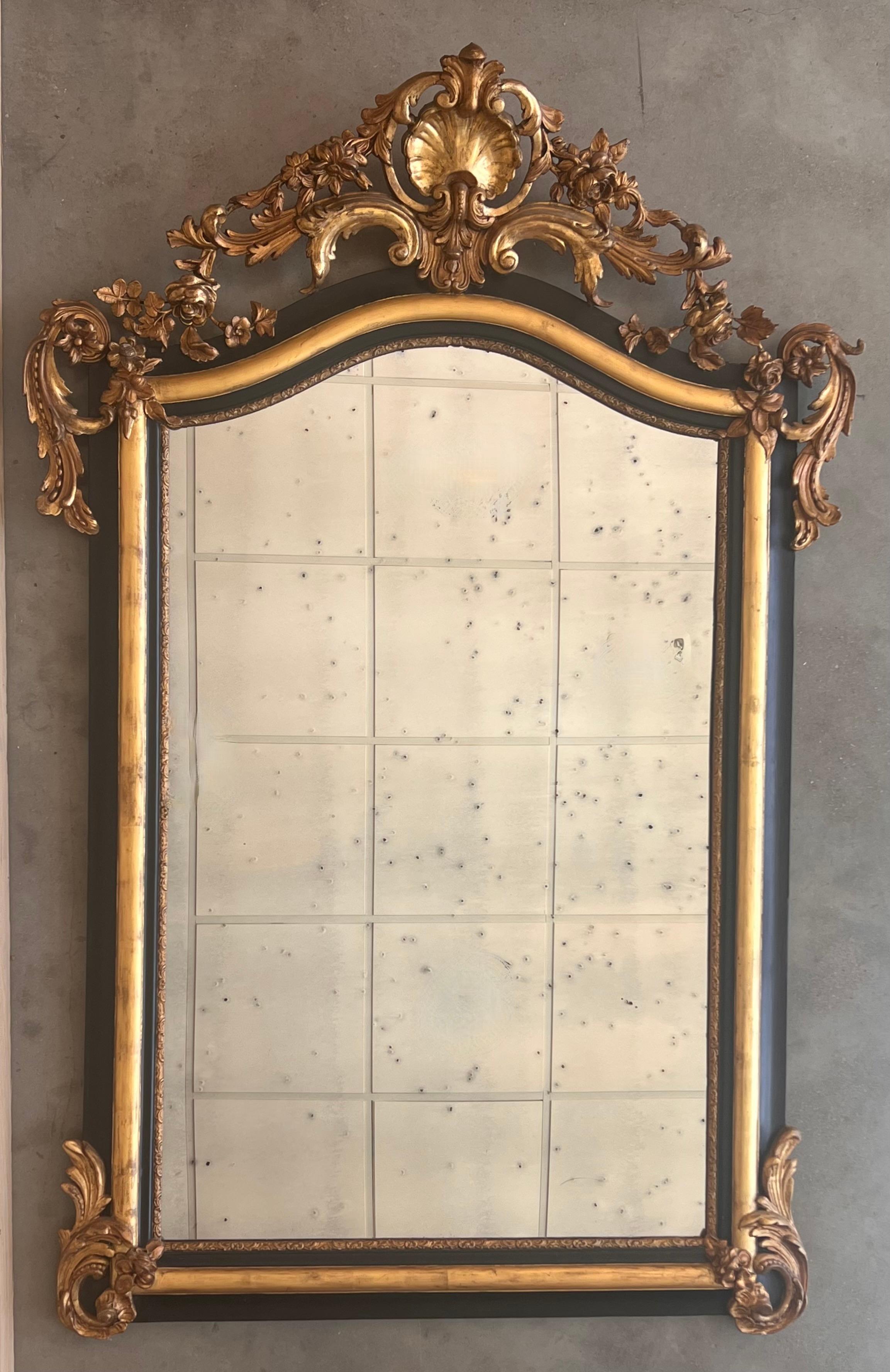 19th Century French Empire Period Carved Giltwood Rectangular Mirror ...
