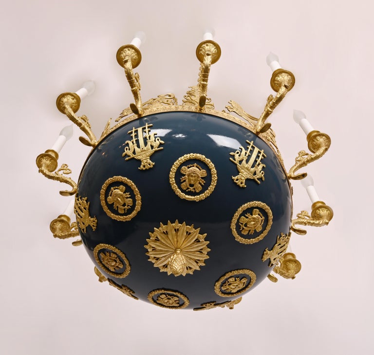 19th Century French Empire Style Light Chandelier For Sale at 1stDibs