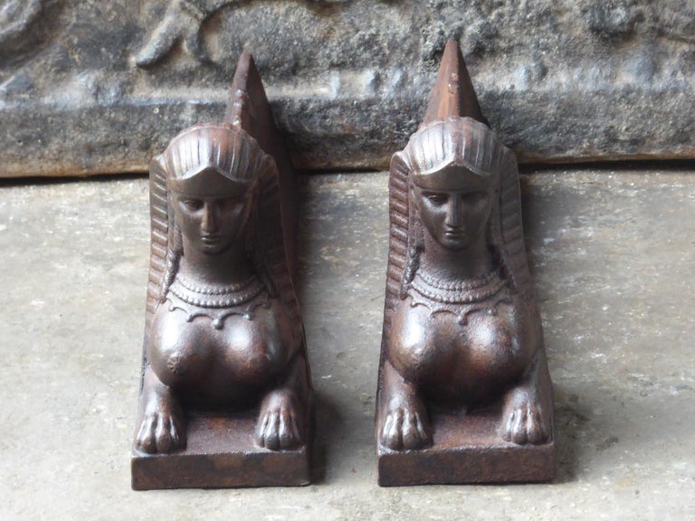 19th Century French Empire 'Sphinx' Andirons or Firedogs at 1stDibs